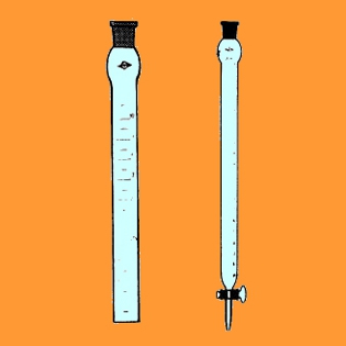 Tubo colector graduado 20ml. 1/10, c/llave vidrio, ajuste hembra 14/23 ...